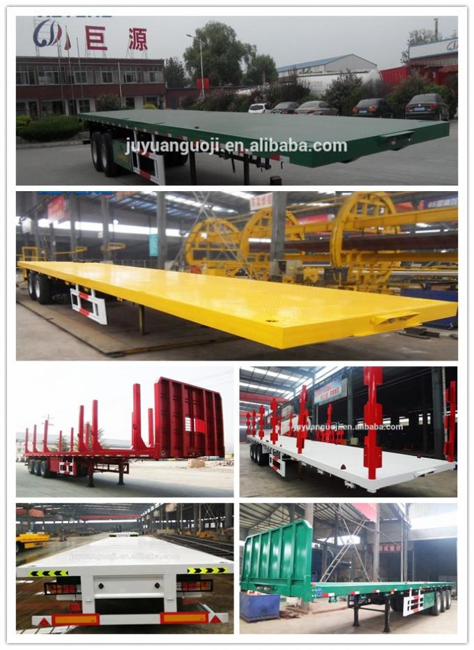 Dual Line Braking System 3 Axles 40ft Flat Bed Semi Trailers for ...