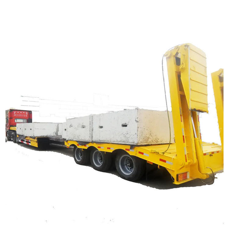 Manufacture AoTong Ramp Extendable Lowbed Semi Truck Trailer with Heavy ...