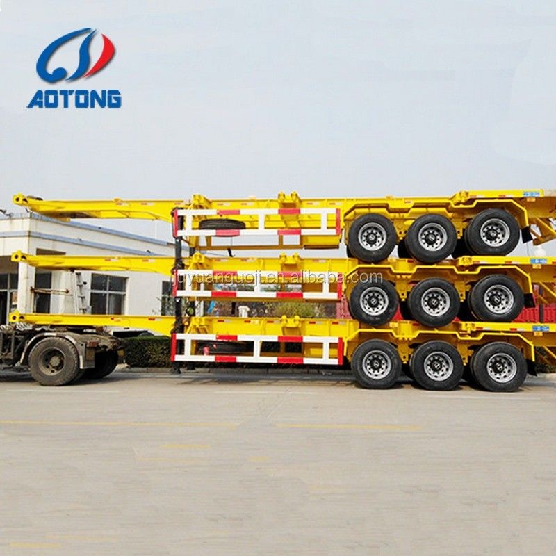 Truck Trailer 3 Axles 40ft Container Chassis Trailer with Gooseneck or ...