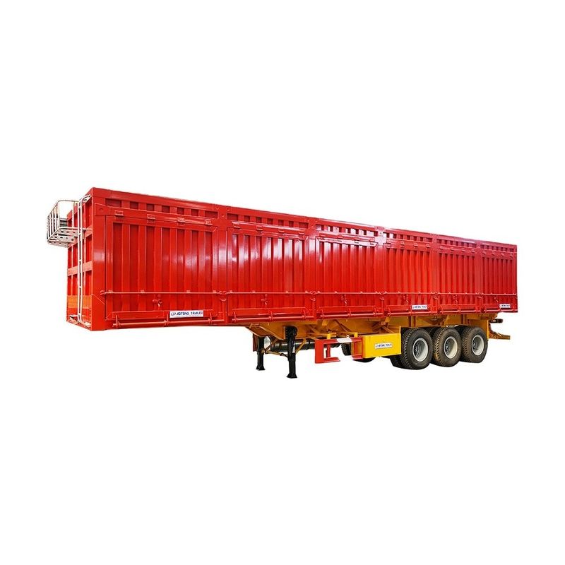 3 Axles Dry Van Cargo Semi Trailer with Side Open Door and 11980*2500 ...