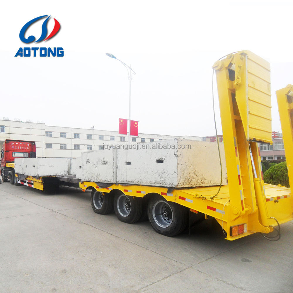 3 Axle Extendable Low Bed Semi/Truck Trailers with 11.00r20 12r22.5 315 ...