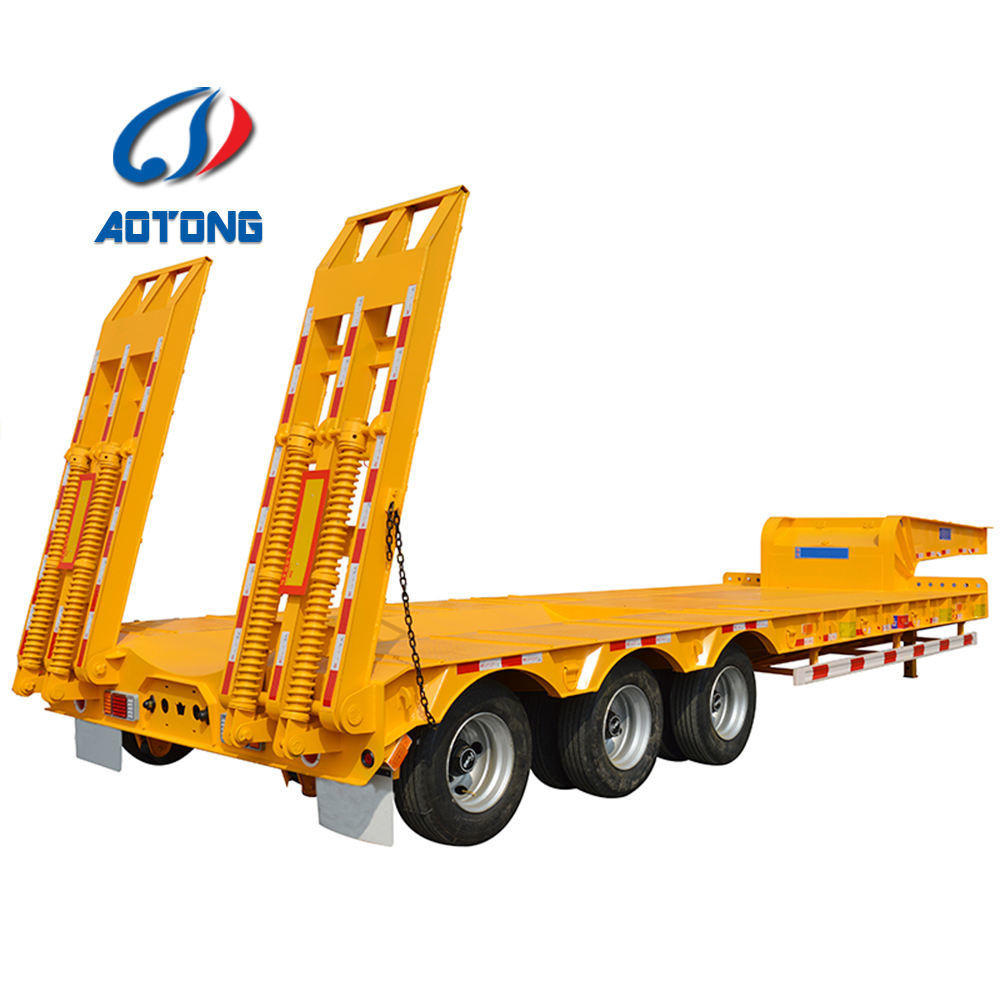 Custom's Requirement 100 Ton Load 60ft Low Bed Trailer Lowboy Trailer 3 ...