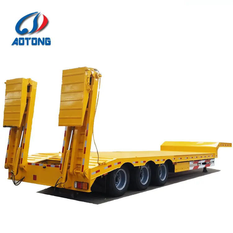 Mechanical Suspension 30 Ton Low Boy Truck Semi Trailer for Heavy ...