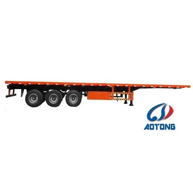 Tri-axle 40ft 40 ton Container Semi Flatbed Trailer with Container Lock ...