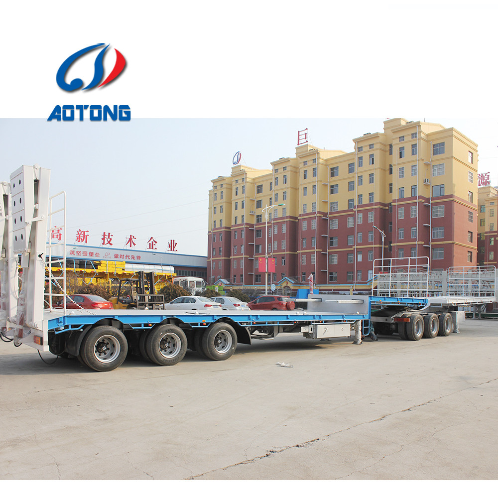 Standard 28T Landing Gear Inter Link Flatbed Semi Trailer with 80-120 ...