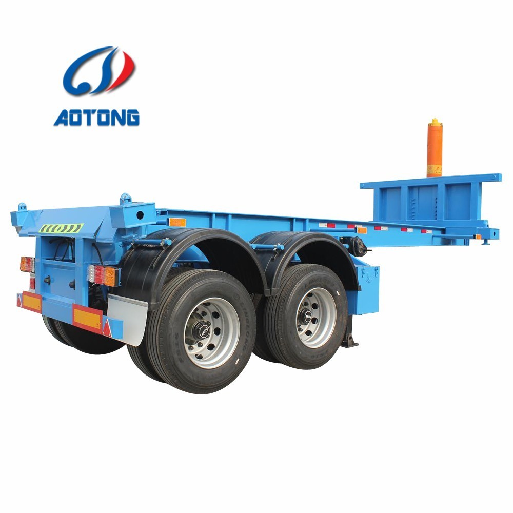 2 Axles Tipping Dump Skeleton 40ft Container Tipper Trailer Chassis for ...