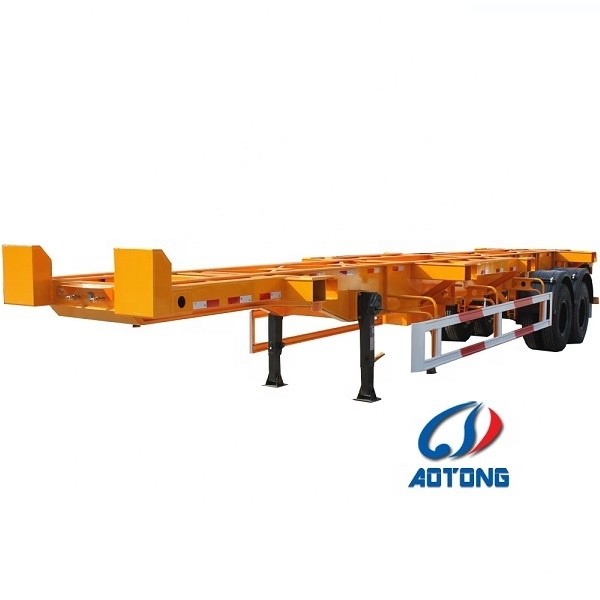Mechanical Suspension Tri-Axle Skeleton Semi Trailer for Construction ...