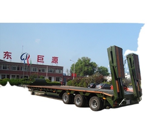 2 Axles 3 Axle 4 Axle Heavy Duty Hydraulic Low Loader Semi Trailer for ...
