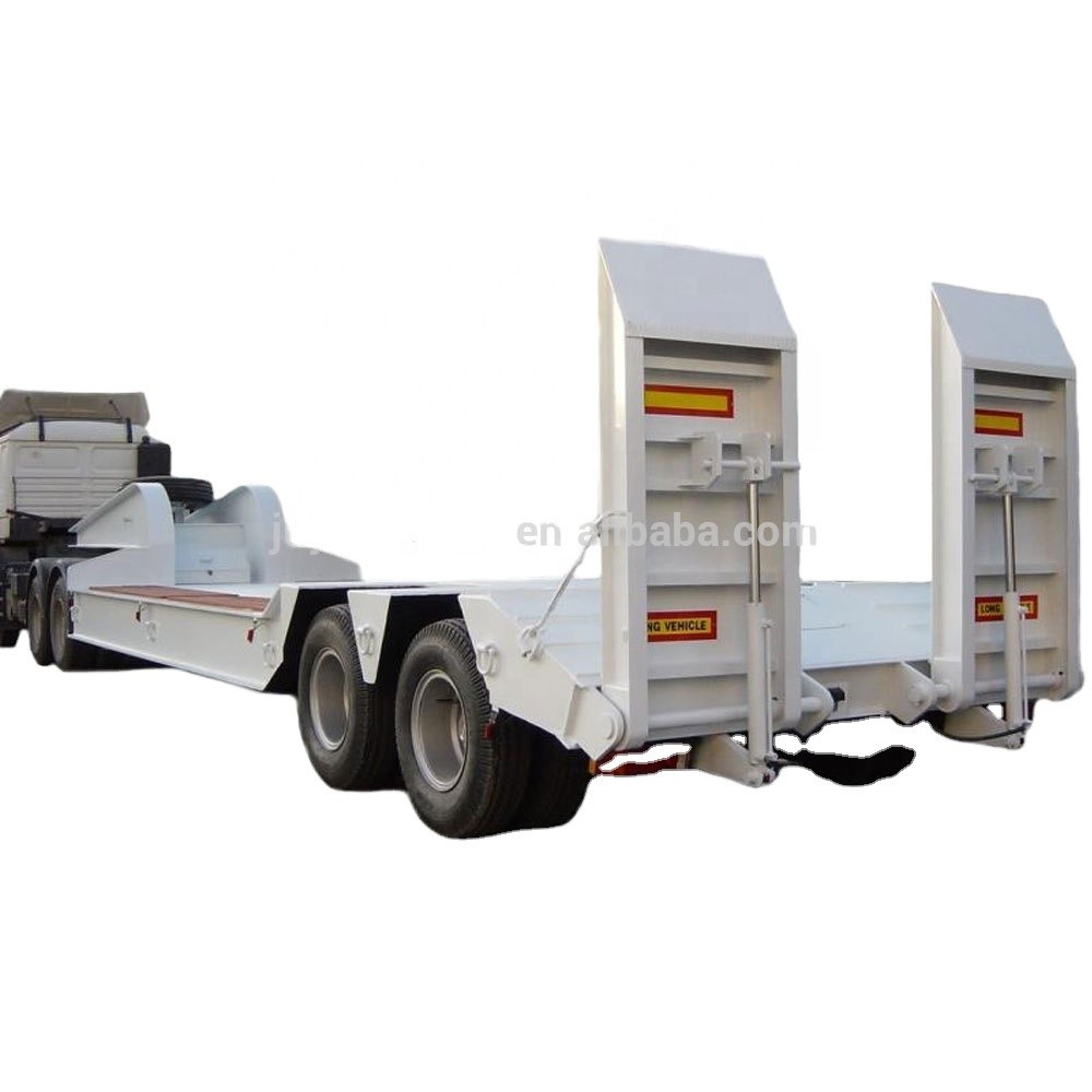 Max 40 Tons Payload Dual Line Brake Low Loader Semi Truck Trailers for ...