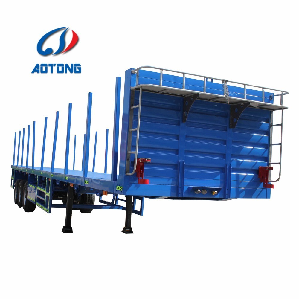 Dual Line Braking System 3 Axles 40ft Flat Bed Semi Trailers for ...