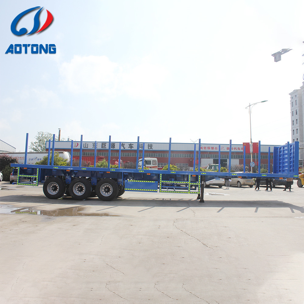 40 Ton Long Flatbed Container Trailers for Wood/Log/Timber ...