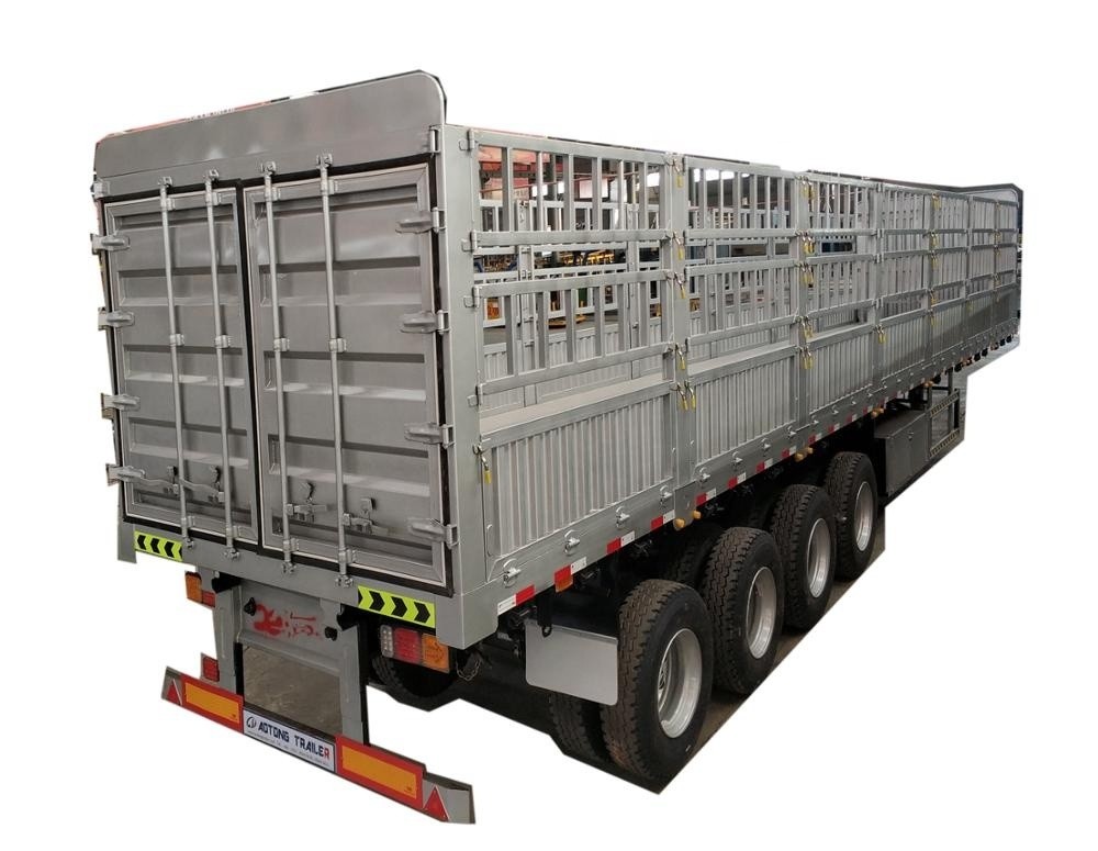 High Loading Capacity Dry Bulk Cargo Fence Semi Trailers with 4 Axles ...