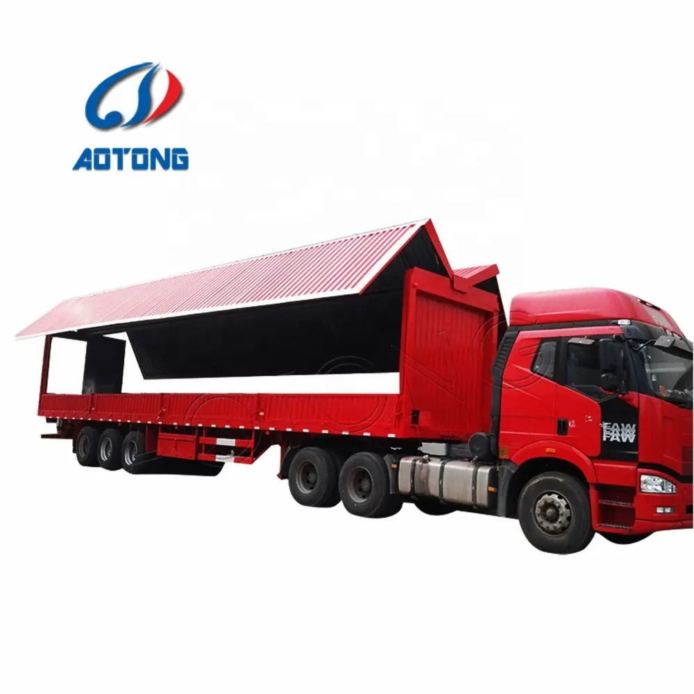 3 Axles Wing Van Opening Semi Trailer with Dual Line Braking System and ...