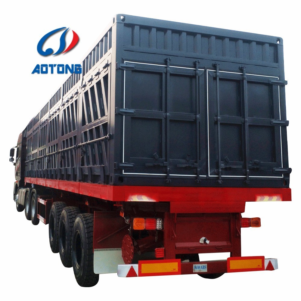 3-Axle Semi-Trailer 53 ft Dry Van Tri-Axle Stanchions Steel Cargo Dump ...