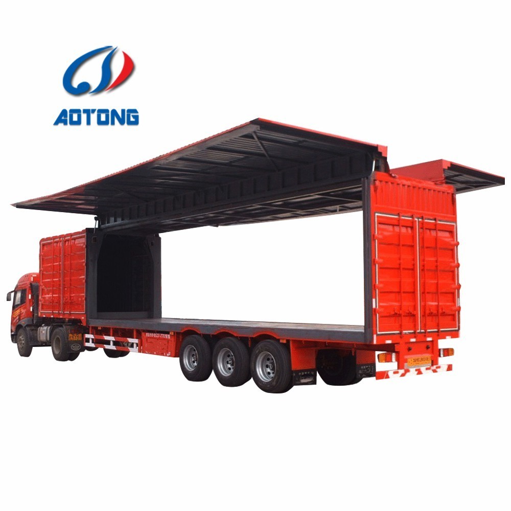 Juyuan Trailer 3 Axles Swing Open Type Cargo Box Van Semi Trailer Wing ...