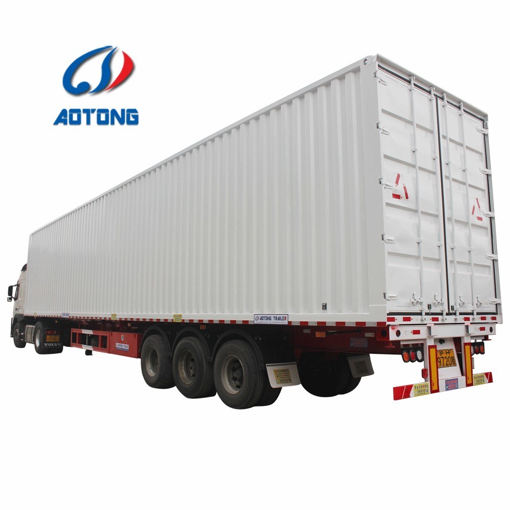 53ft Enclosed Box Cargo Dry Wing Van Truck Semi Trailer with 30-100T ...