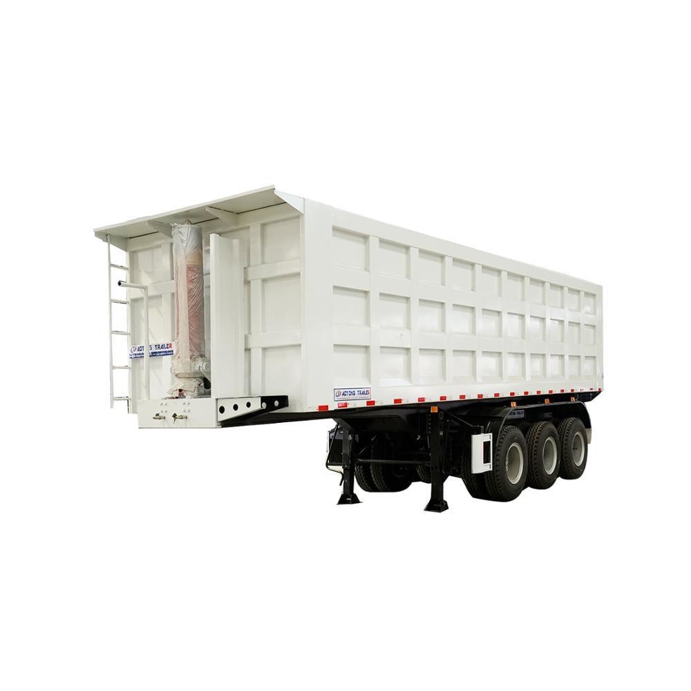 U Shape Rear Tipper Tri-Axles End Dump Semi Truck Trailer with Leaf ...