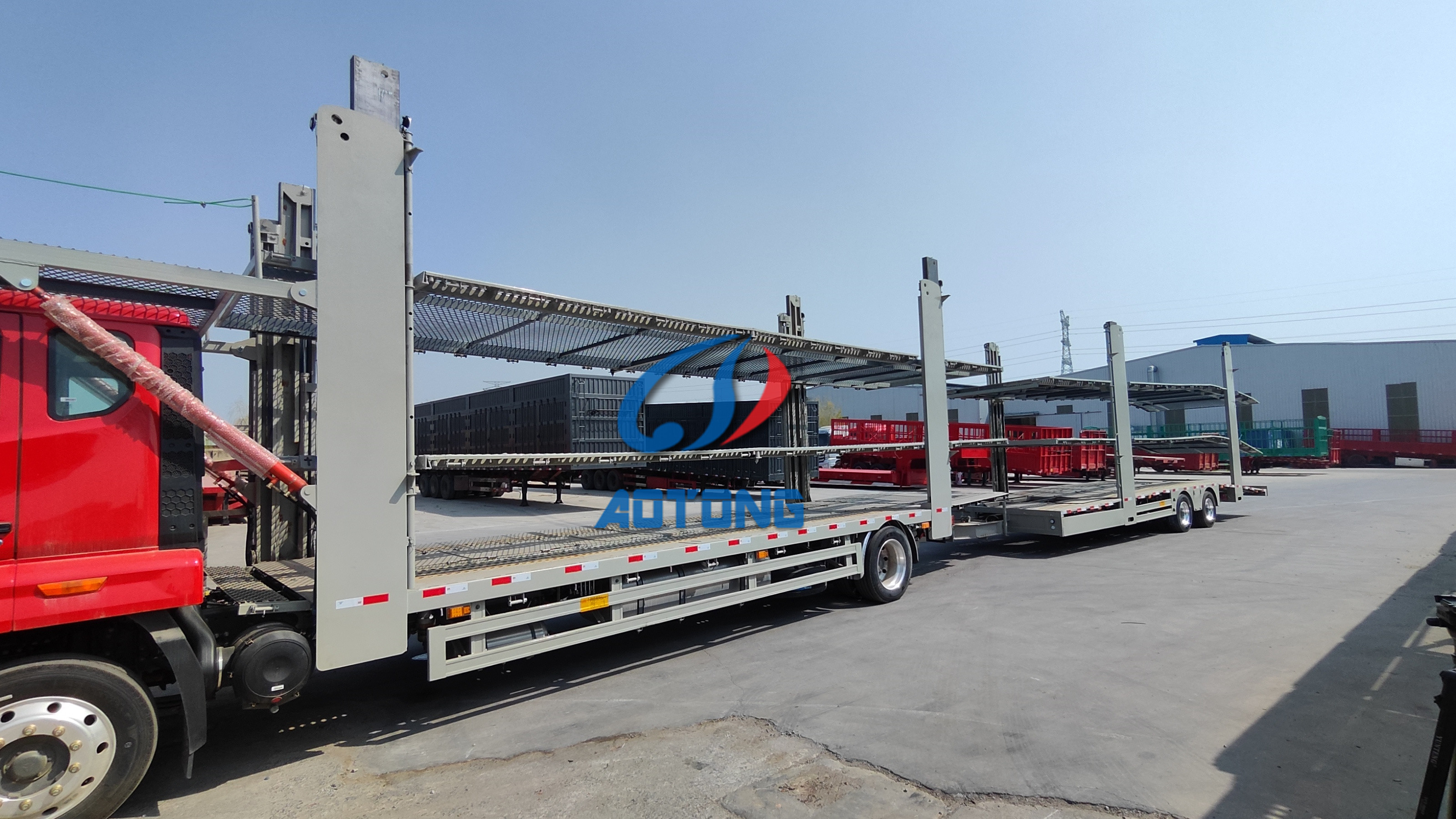 Double Deck Steel Chassis Vehicle Transport Trailers