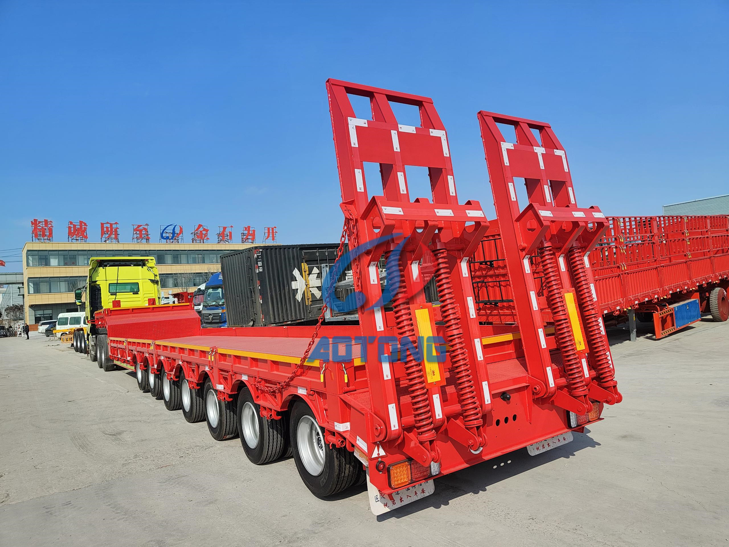 60t New Dropdeck Lowboy Semi Trailer Heavy Equipment Carrier Truck