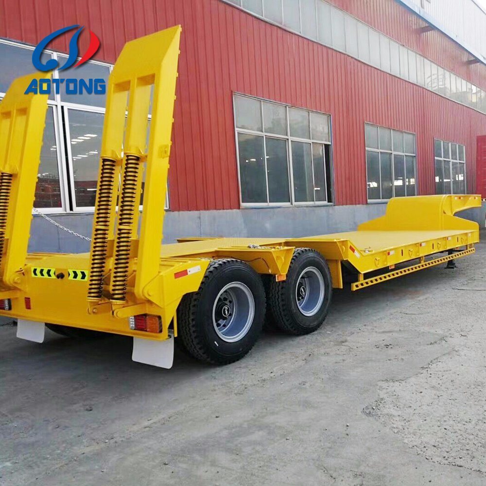 Malaysia Transporting 40Ft 60 100 Tons Ton Lowboy Gooseneck Lowbed Low ...