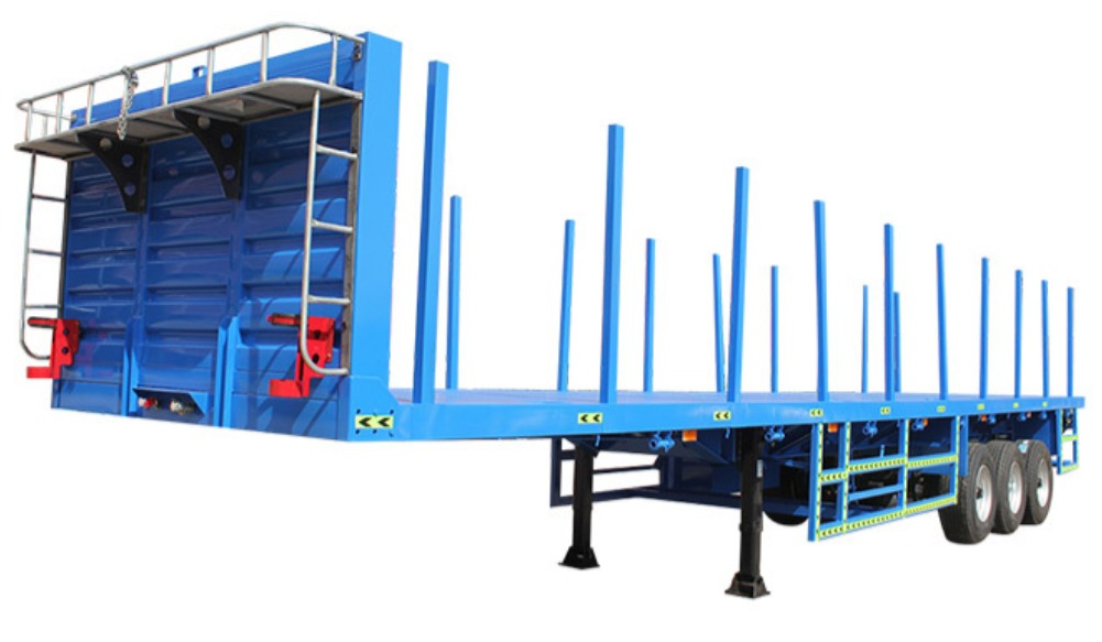Steel 3-Axle Flatbed Semi Trailers for Container Transport