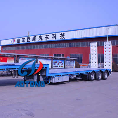 Max Payload 120 Tons Tri-axles Heavy Duty Lowbed Semi Trailer with Ramp ...