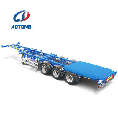 Tri Axle Container Chassis Skeletal Cargo Semi Truck Trailers for 20ft ...