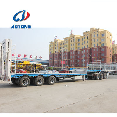 Standard 28T Landing Gear Inter Link Flatbed Semi Trailer with 80-120 ...