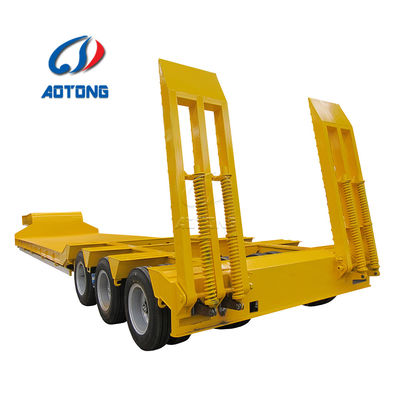 80T Low Bed Semi Trailer Heavy Loader Lowboy Truck Trailers with Custom ...