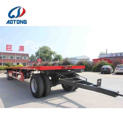20 Tons Container Drawbar Full Flatbed Trailer with 2/3 Axles and Dual ...