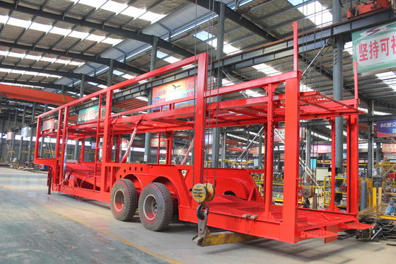 Double Deck 2 Axles Car Transport Semi Trailer For Vehicle Carrier ...